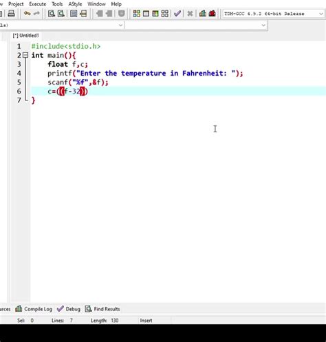 How To Convert Fahrenheit To Celsius In C Coding Youtubeshorts
