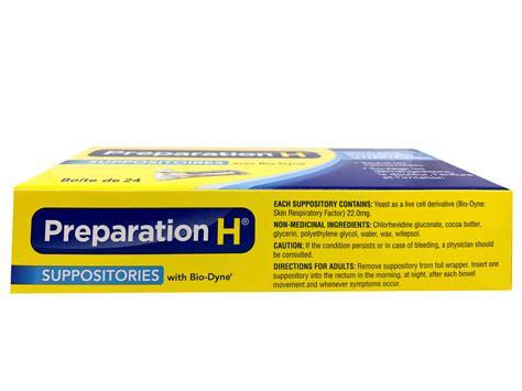 Preparation H Suppositories With Biodyne