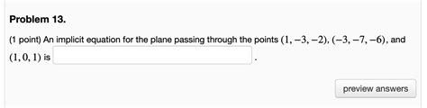 Solved Problem Point An Implicit Equation For The Chegg