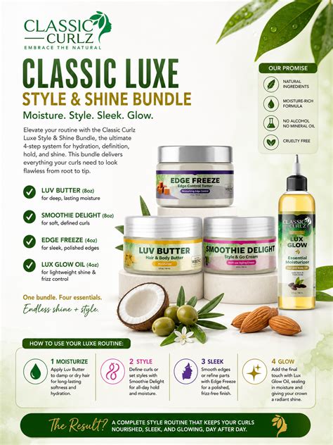 Classic Curlz Luxe Style And Shine Bundle — Style Seal And Glow 4 Fu