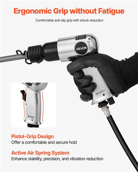 Vevor Air Hammer With Chisels 4500 Bpm 157 Stroke