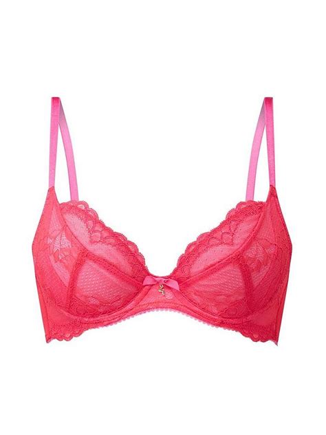 Gossard Superboost Lace Non Padded Plunge Bra Rose Red Very
