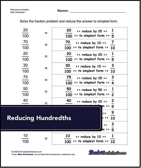 Reducing Fractions Worksheet Common Core Common Core Worksheets