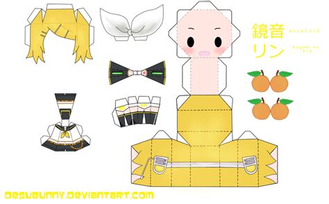 Kagamine Rin Papercraft By Tsunyandere On Deviantart Paper Crafts