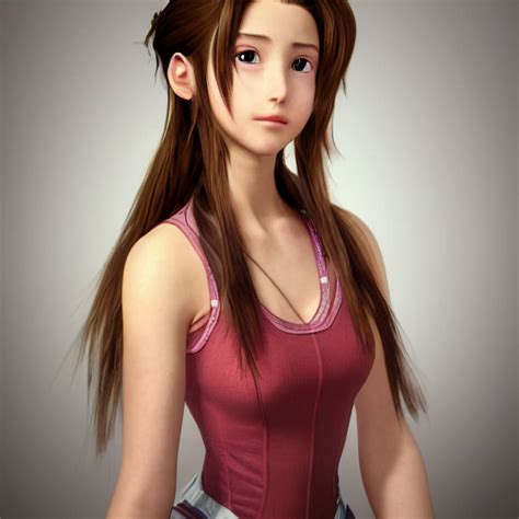 Realistic Aerith Like Girl By Intiart On Deviantart