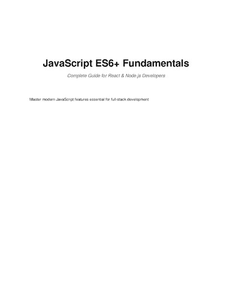 Javascript Es6 Fundamentals Guide For React And Nodejs Developers Studocu