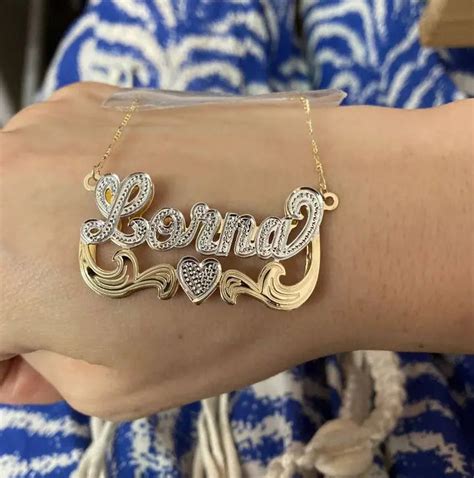 Gold Name Plate Necklace