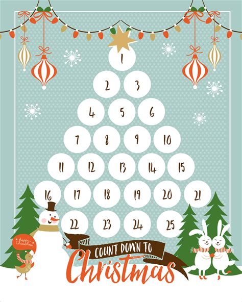 Christmas Countdown Calendar Printable Calendars At A Glance
