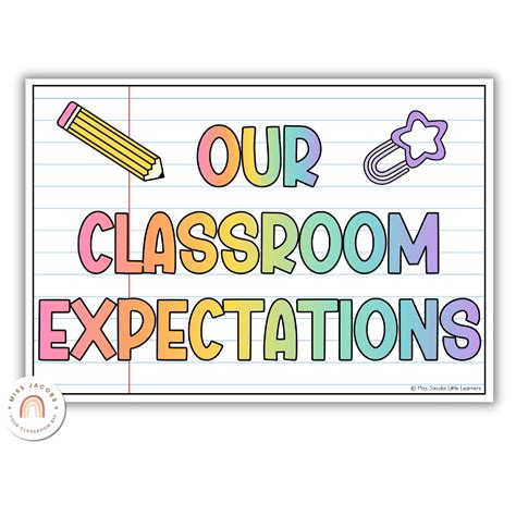 Classroom Rules And Expectations Posters Cutesy Theme Mjll