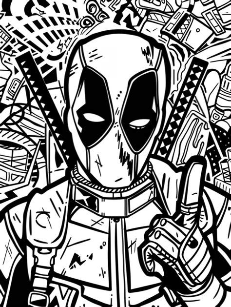 Deadpool Comic Strip Black And White