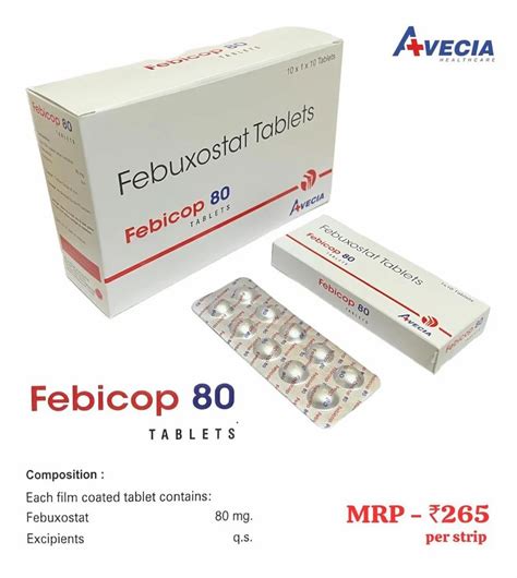 Febuxostat Tablets 80 Mg At ₹ 2650box In New Delhi Id 2854867587397