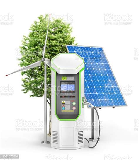 전기 자동차 충전소는 흰색 절연 제로 배출에 대 한 3 차원 일러스트 레이 션 컷아웃에 대한 스톡 사진 및 기타 이미지 컷아웃 3차원 형태 연료 및 전력 생산