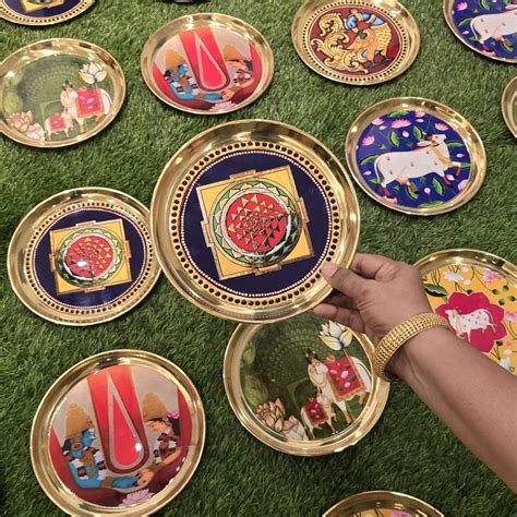 Printed Brass Trays Plates At ₹ 500piece Brass Trays In Chennai