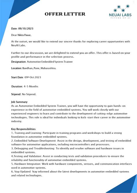 Nikita Pawar On Linkedin Hello Connection I Am Excited To Share That I Received My Internship