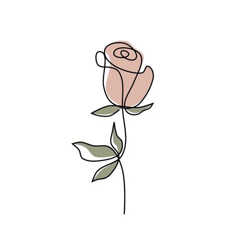 Simple One Line Art Pink Rose 20675836 Vector Art At Vecteezy