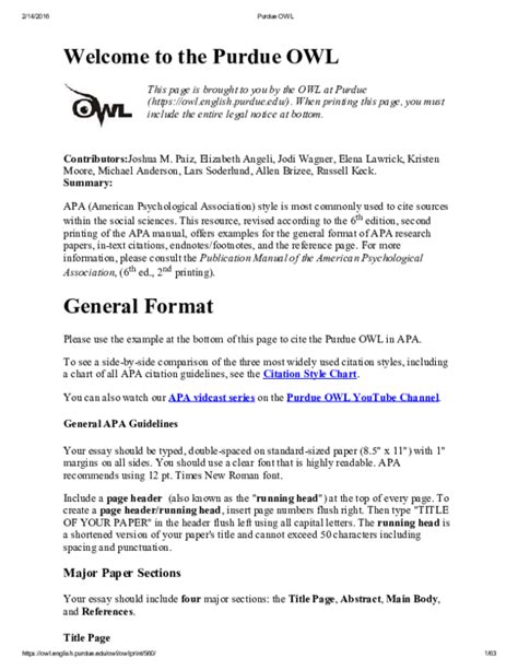 Pdf Purdue Owl Apa