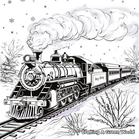 Christmas Train Coloring Pages Free And Printable