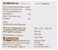 Glimison M1 Tablet 15 Uses Side Effects Price And Substitutes