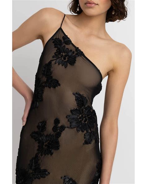 Amy Lynn Divya Floral Motif Maxi Dress In Black Lyst