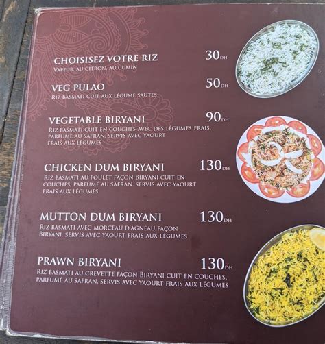 Menu At Clay Oven Restaurant Casablanca