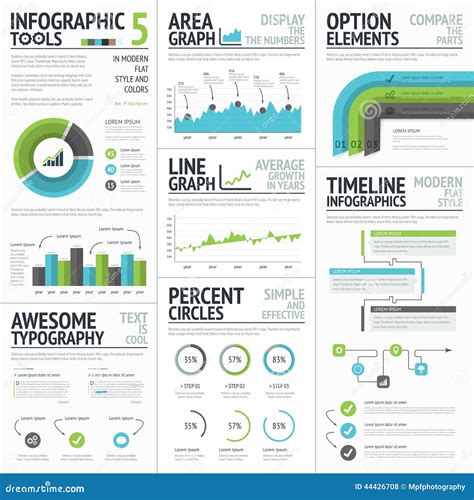 Infographic Tools Ui Elements Kit Cartoon Vector