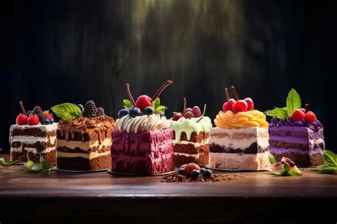 Premium Ai Image Assortment Of Pieces Of Cake Background