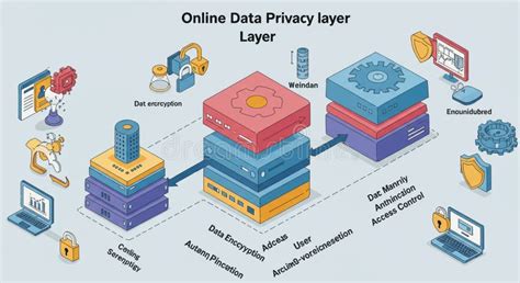 Diagram Illustrating Online Data Privacy Layers Using Stacked Blocks