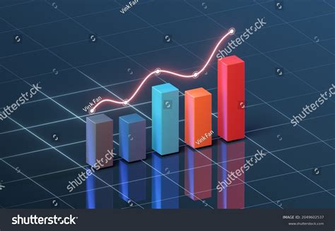 Bar Chart Trend Analysis 3d Rendering Stock Illustration 2049602537