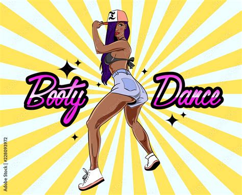Twerk Dance Female Cartoon Character Design Vector Illustration