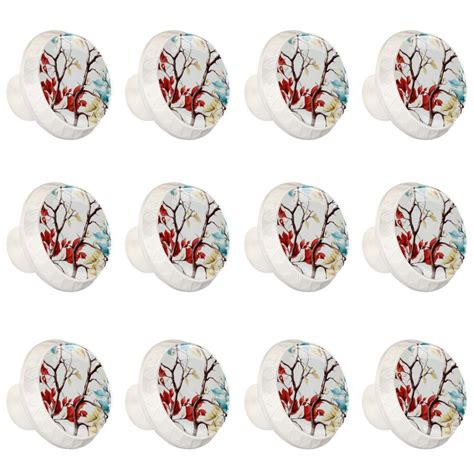 Beautiful Tree 12 Pcs White Round Drawer Pulls With Screwsabs And