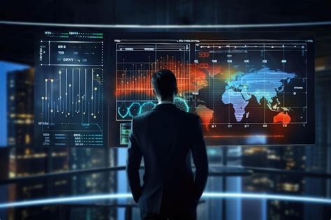 Premium Photo Data Scientist Analyzing Data On Virtual Interface For Ai Marketing