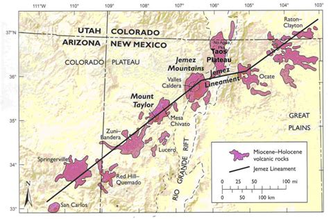 Jemez Lineament Map Gsa Today Online Display Figures