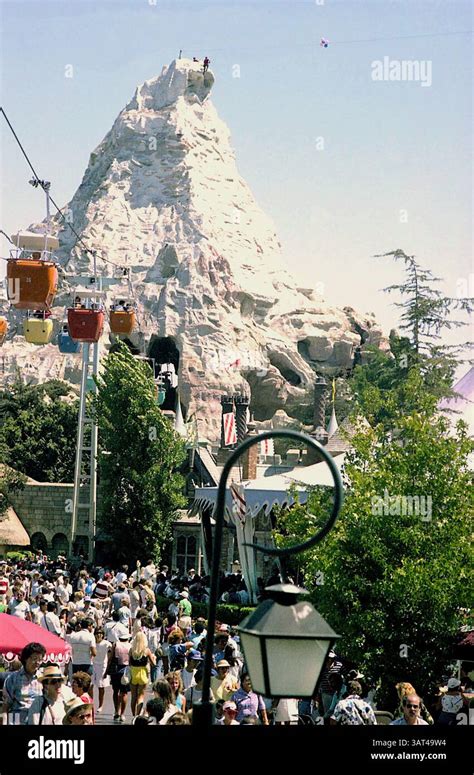 Anaheim Ca Usa 1985 The Matterhorn And The Skyway At Disneyland