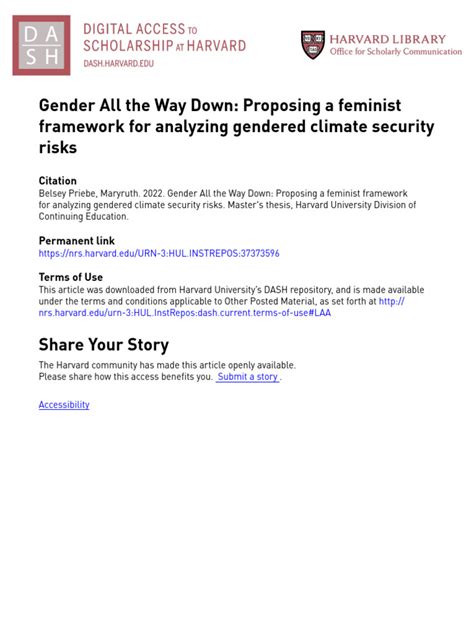 Thesis Mbpriebe Gender Climate Security Framework Pdf Gender