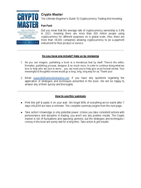 Summary Crypto Master Pdf Cryptocurrency Economies