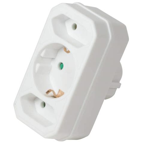 Power Socket With 2 Euro 1 Grounded Socket White