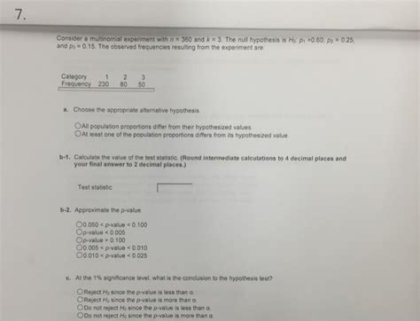 solved consider a multinomial experiment with n 360 and k