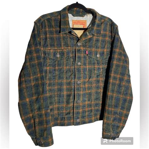 Levis Plaid Corduroy Trucker Jacket Size Small Nwt In 2024 80s