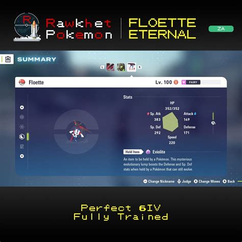 Eternal Floette 6iv Battle Ready Pokemon Legends Z A Rawkhet Pokemon