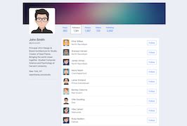 Bootstrap Html Snippet Profile Followers Page