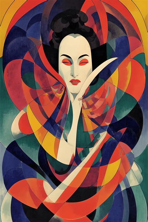 Beautiful Woman Graphic By Karol Bak Katsushika Hokusai Sonia Delaunay