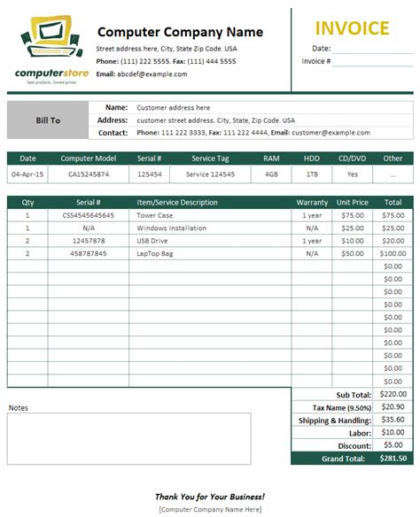 Create And Download Free Invoice Templates