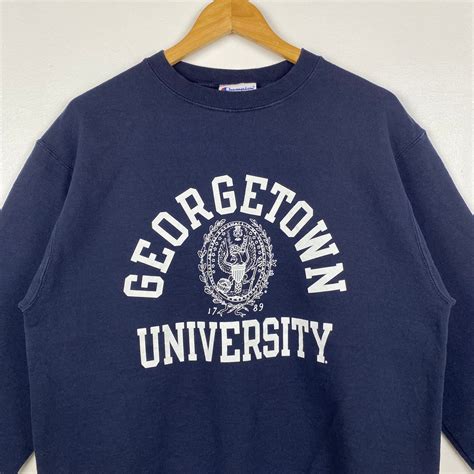 Vintage Ncaa Georgetown University Hoyas Crewneck Sweatshirt Print Logo