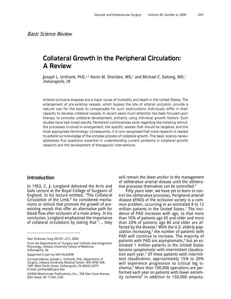 Pdf Collateral Growth In The Peripheral Circulation A Review