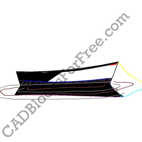 Rowing Boat Free Autocad Block In Dwg
