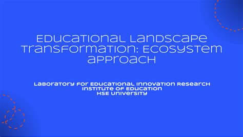Pdf Educational Landscape Transformation Ecosystem Approach