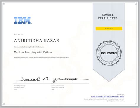 Algorithms Machinelearning Python Ibm Ibmcertification Certificate Coursera Keeplearning