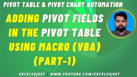 adding pivot fields in the pivot table using macro vba part 1 by