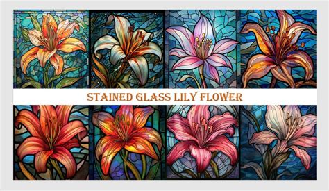Stained Glass Lily Flower Graphic By Ansart · Creative Fabrica