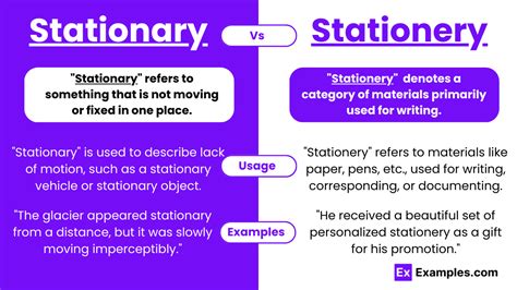 Stationary Vs Stationery Meanings Difference Usage Examples